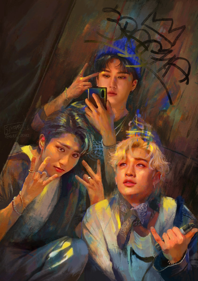 '3RACHA' Han, Changbin and Bang Chan / Stray Kids Art Print – Guzzardi Art