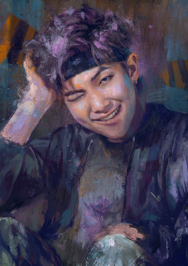 RM, Kim Namjoon (BTS Portrait Set 2of7) / BTS Art Print – Guzzardi Art